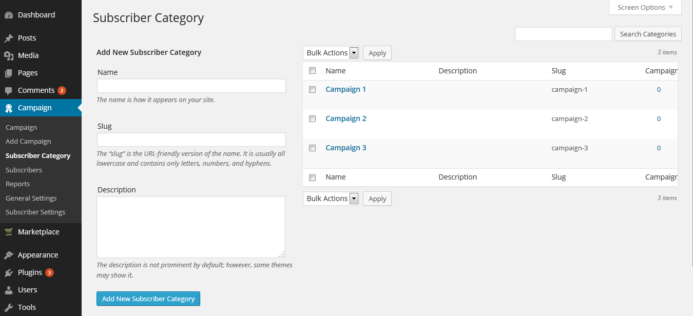 Subscriber Category - WordPress Download Manager