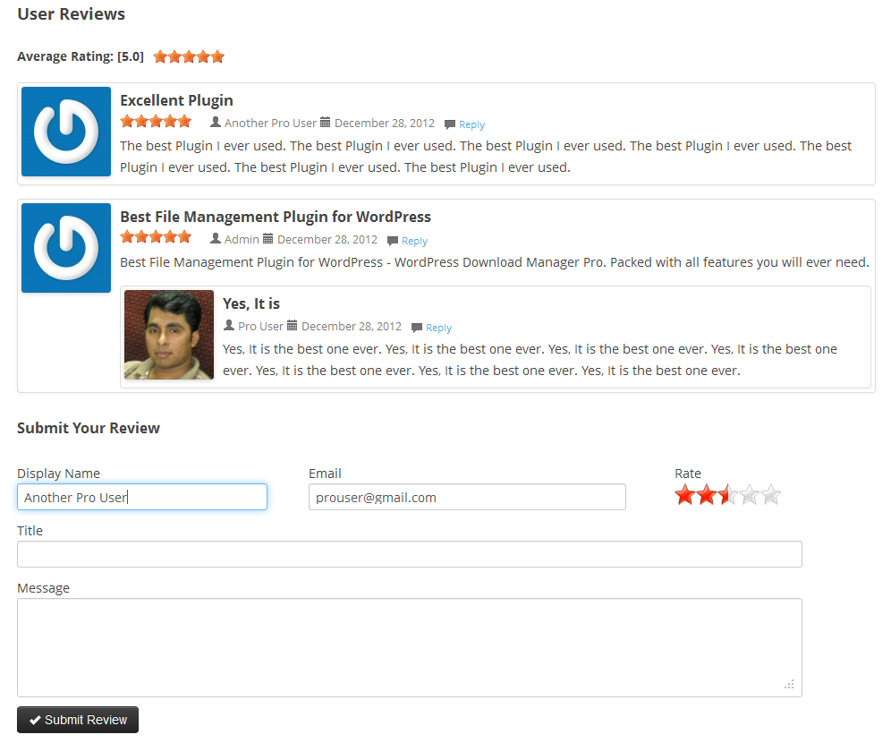 Enable User Rating annd Review Option for Your File Management Plugin ...