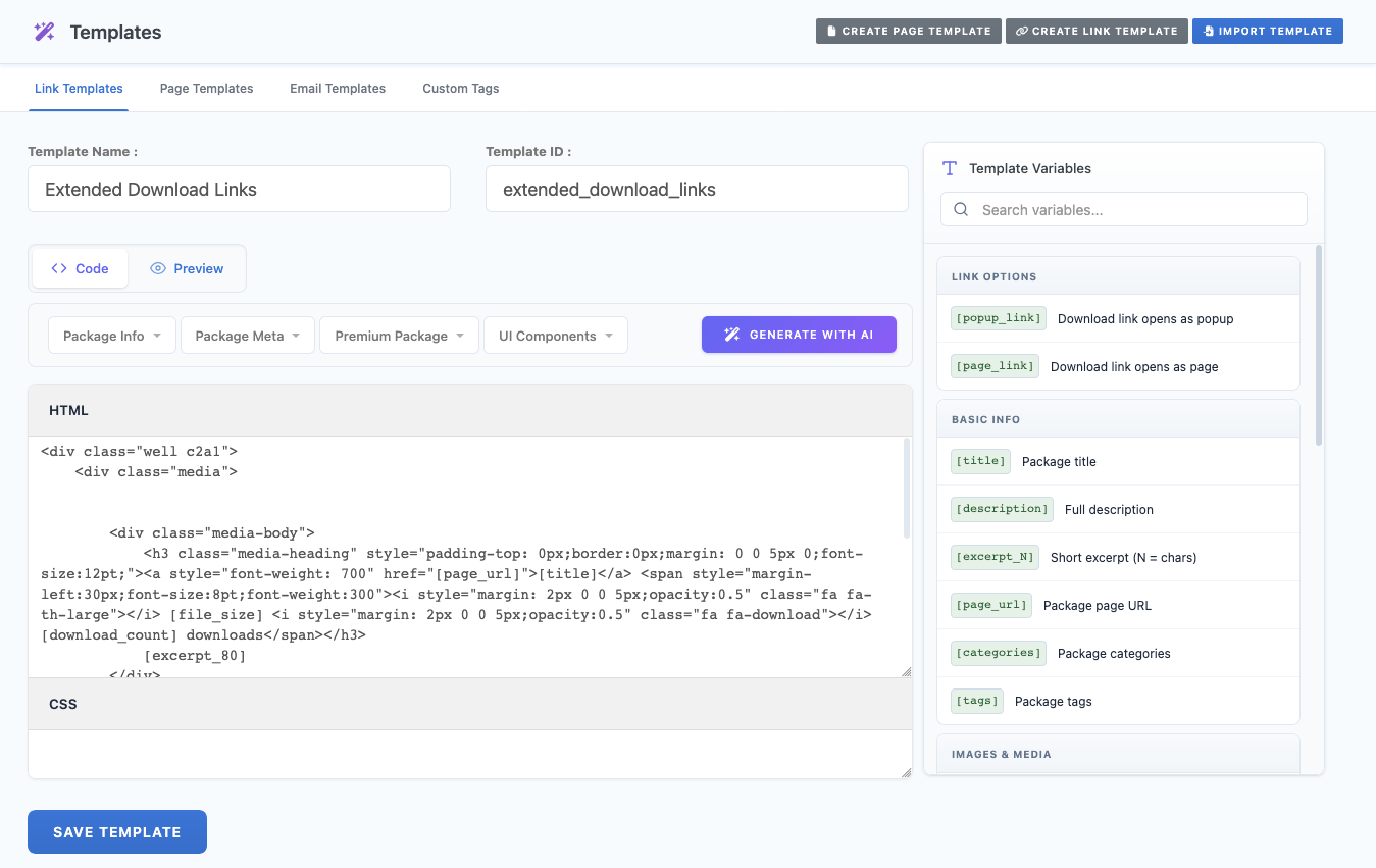 WordPress Download Manager Template Tags