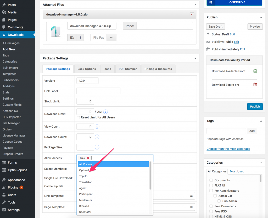 Membership Items - WordPress Download Manager